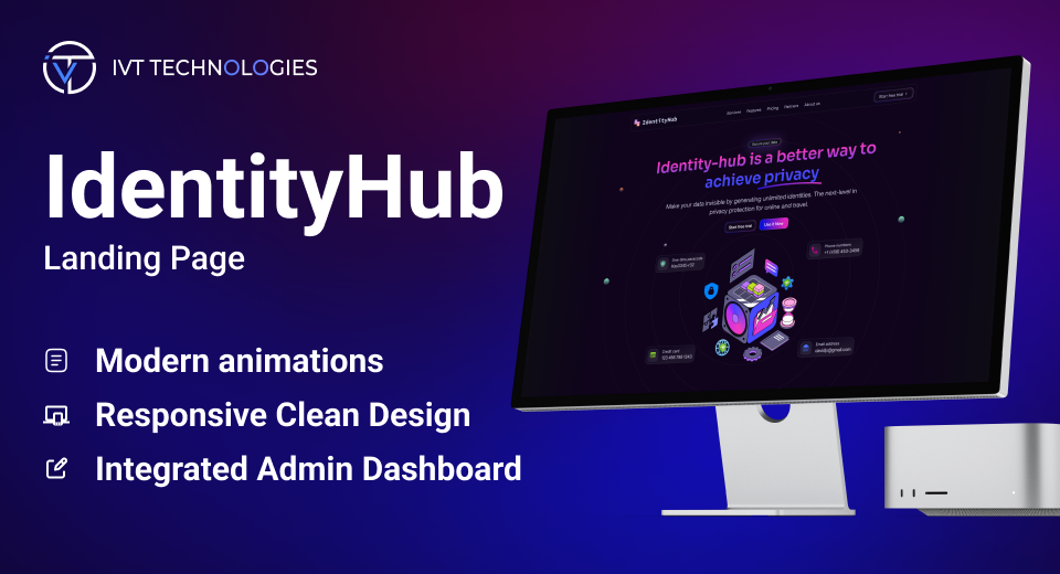 Identity Hub - Landing Page Template | Bubble